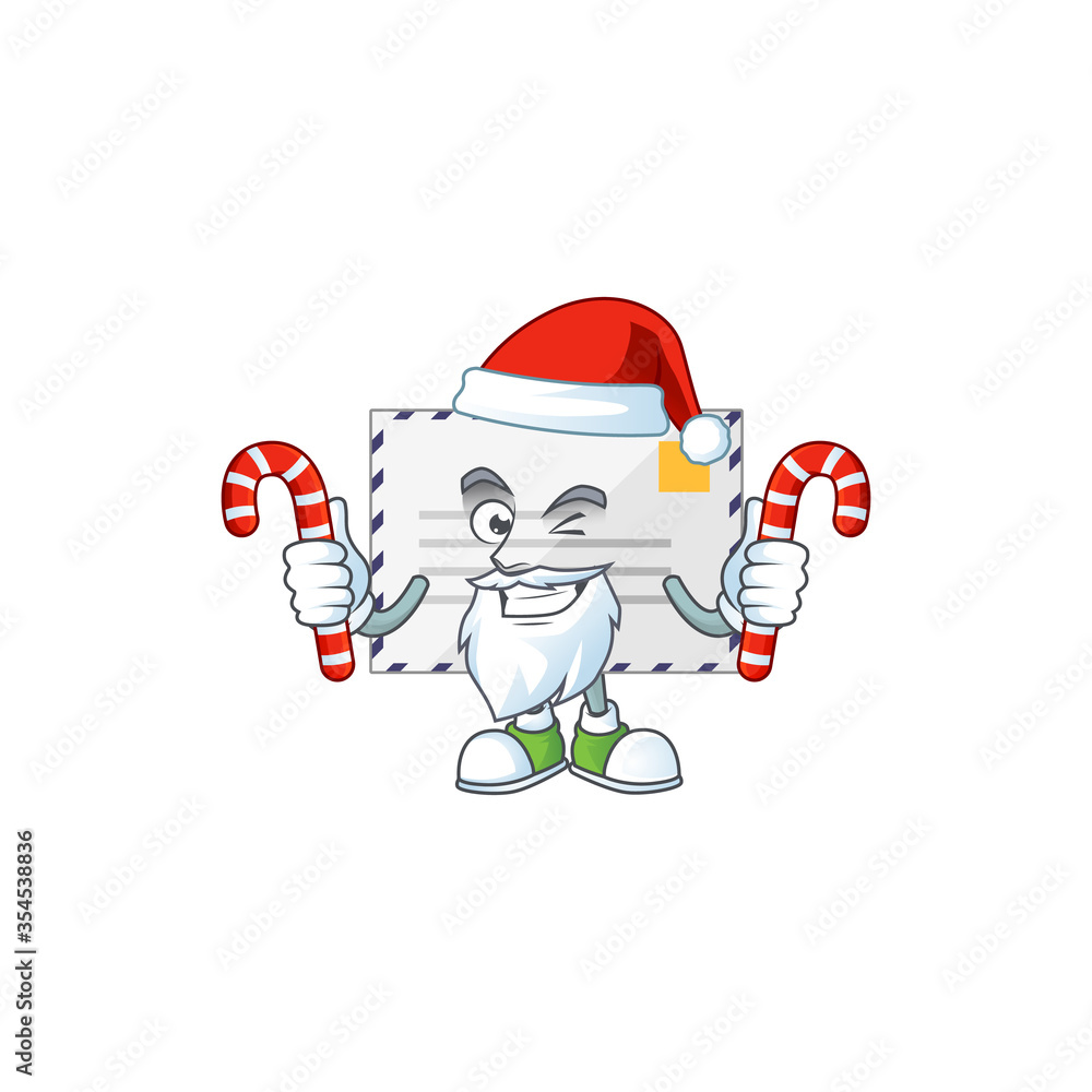 Cartoon character of letter as a Santa having candies Stock Vector ...