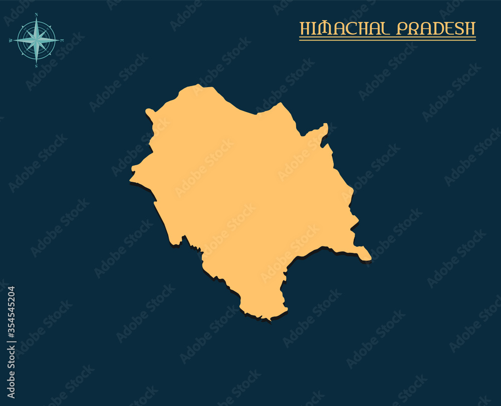 Modern map of HIMACHAL PRADESH , india state map HIMACHAL PRADESH ...