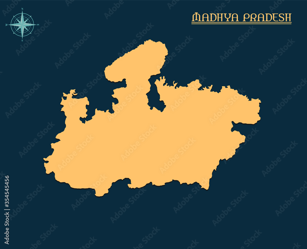 Modern map of MADHYA PRADESH , india state map MADHYA PRADESH , indian ...