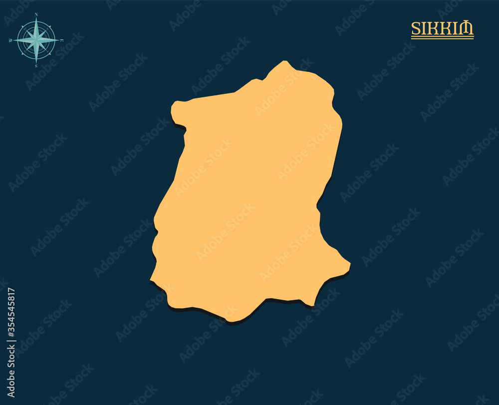 Modern map of SIKKIM , india state map jharkhandSIKKIM , indian state ...
