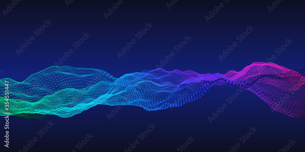 Abstract music colored background on dark blue. Banner equalizer for ...