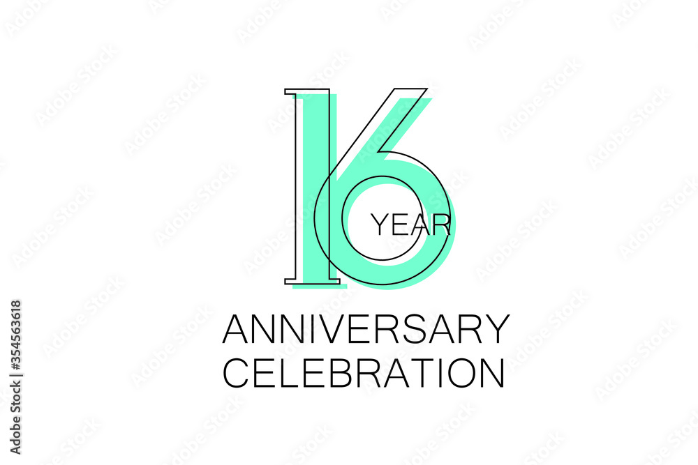 16 year Anniversary, Sleek and Clean Design, Inspired by Comic and ...