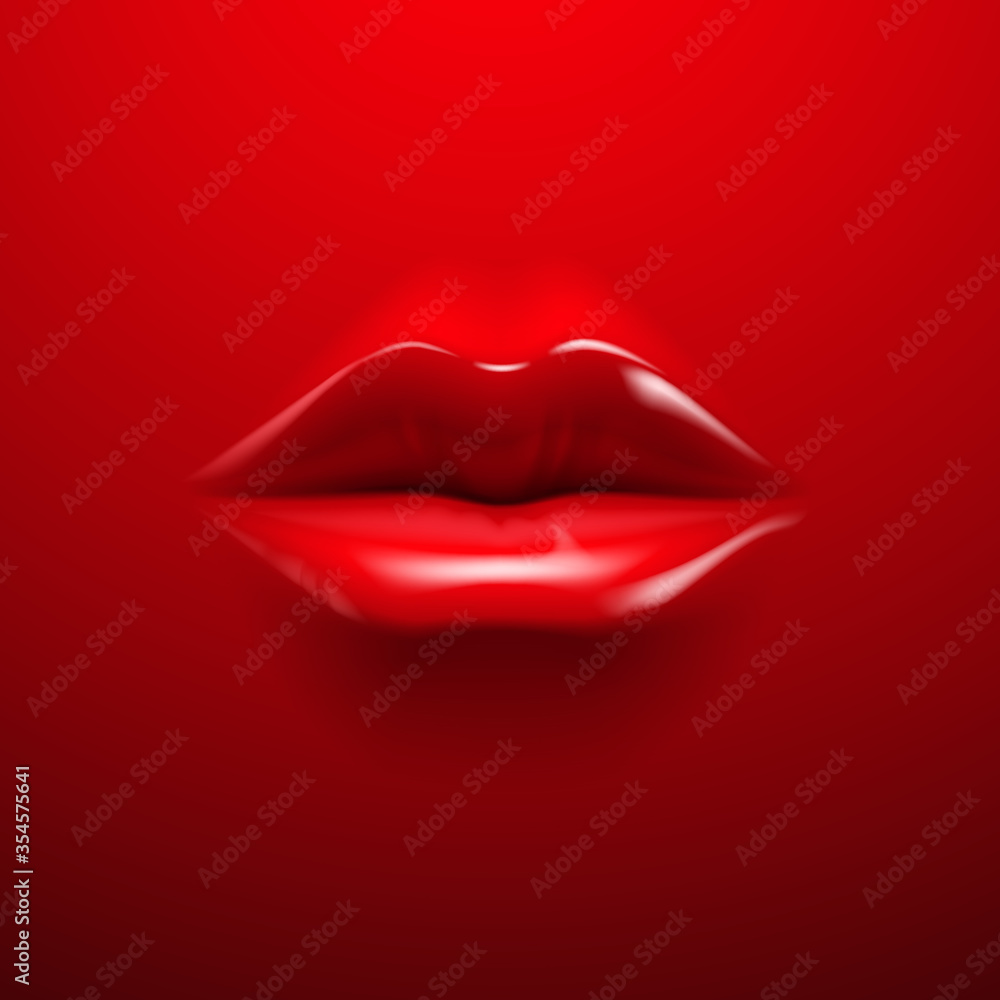 Red lips beauty fashion background Stock Vector | Adobe Stock