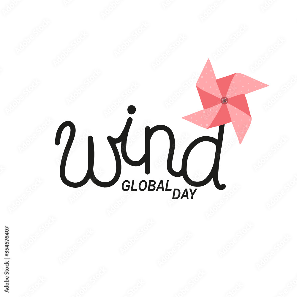Vector illustration on the theme of Global Wind Day on June 15 ...