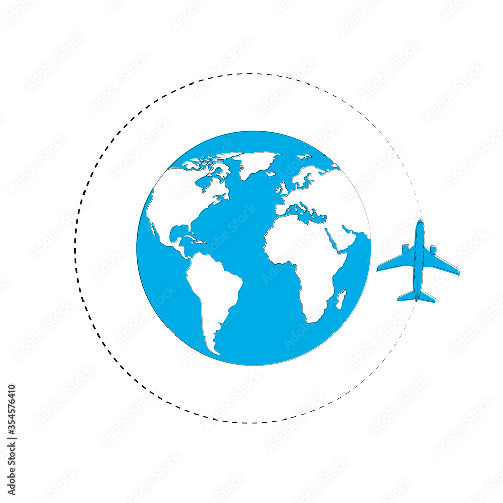 Planes. line of the plane. Airplane flight path with dash line and dash ...