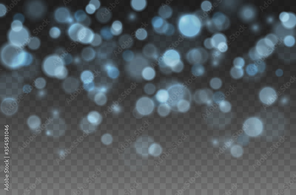 Bokeh lights effect isolated on transparent background. Vector ...