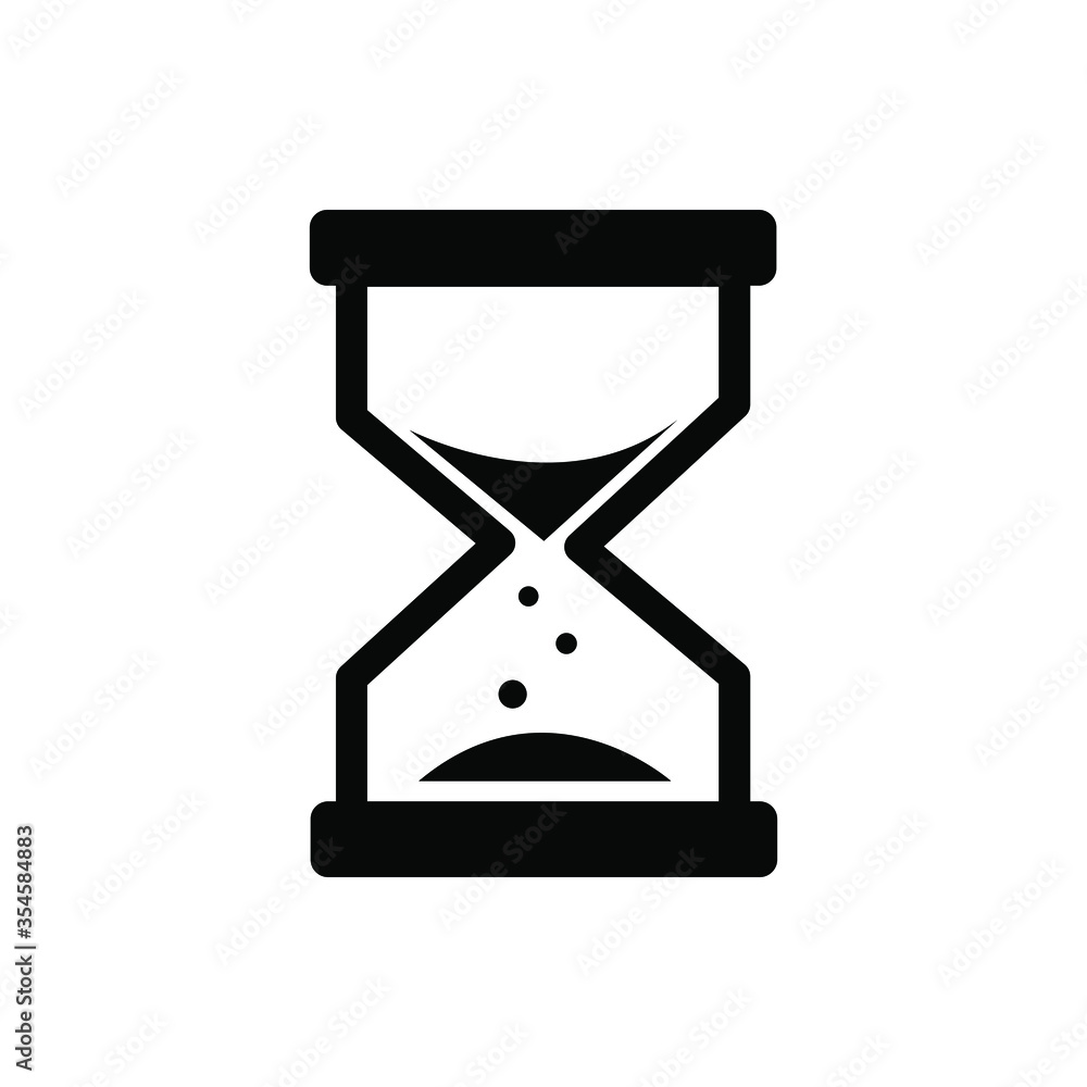 Sand clock icon in trendy flat style isolated on white background. Sand ...