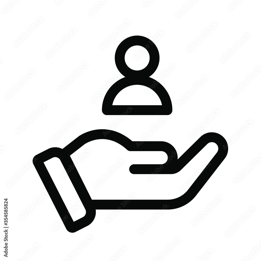 Avatar in hand icon in trendy flat style isolated on white background ...