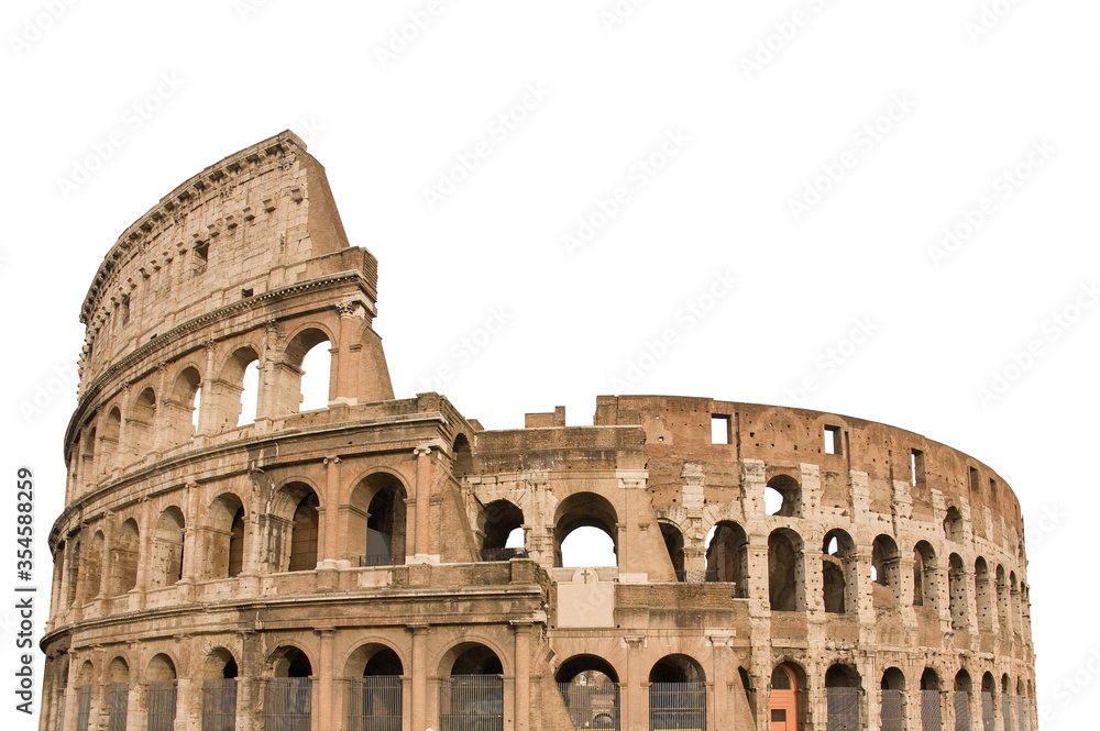 Foto de Colosseum, or Coliseum, isolated on white background. Symbol of ...