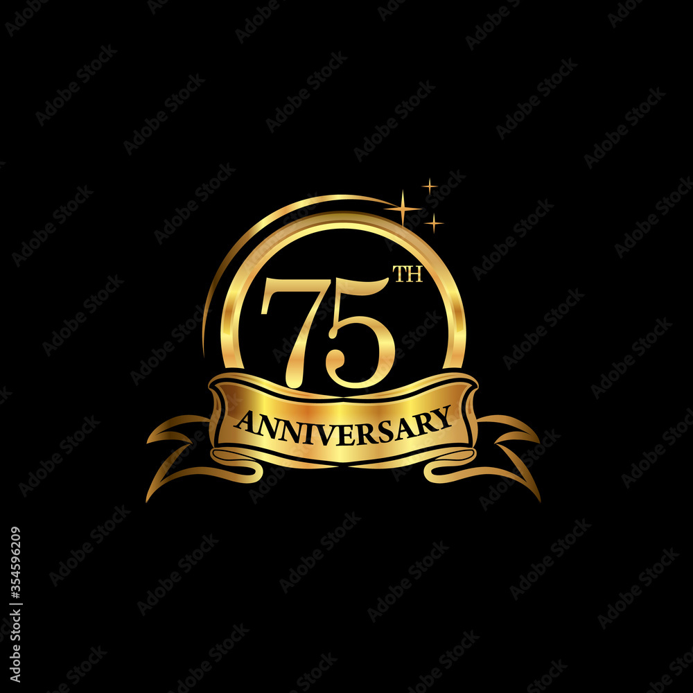 75 year anniversary celebration. Anniversary classic elegance golden ...