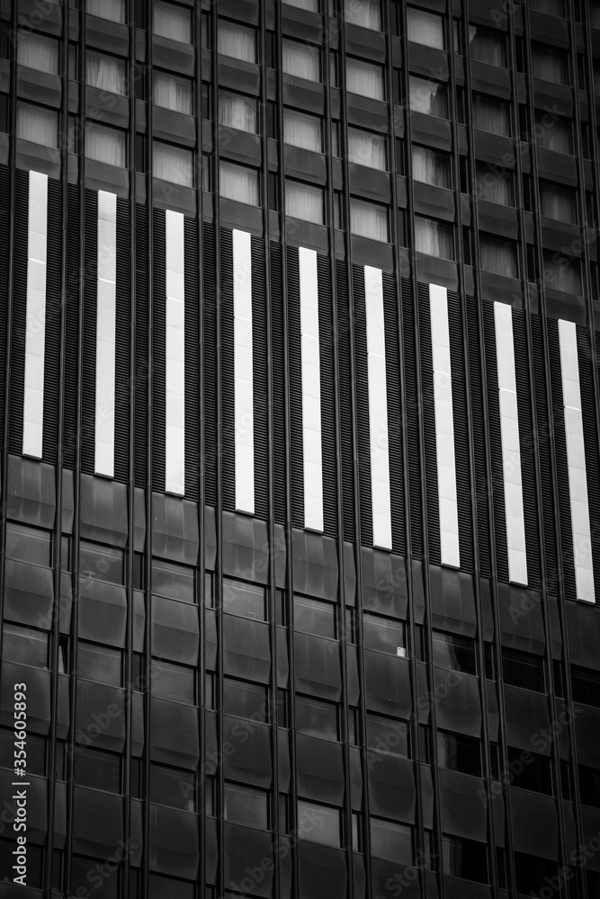 Black and white architecture structure of an high rise apartment ...