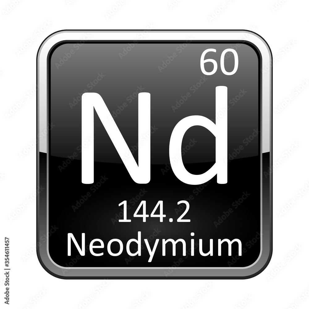 The periodic table element Neodymium. Vector illustration Stock Vector ...