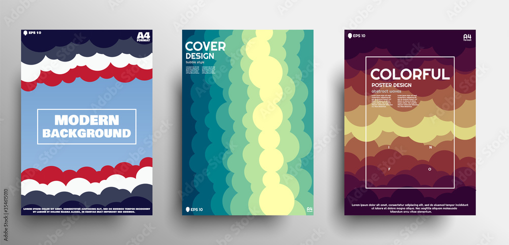 Set of modern poster designs, cover design for titles, banners ...