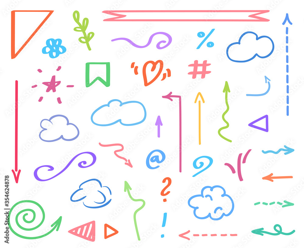 Colored infographic elements isolated on white. Set of different ...