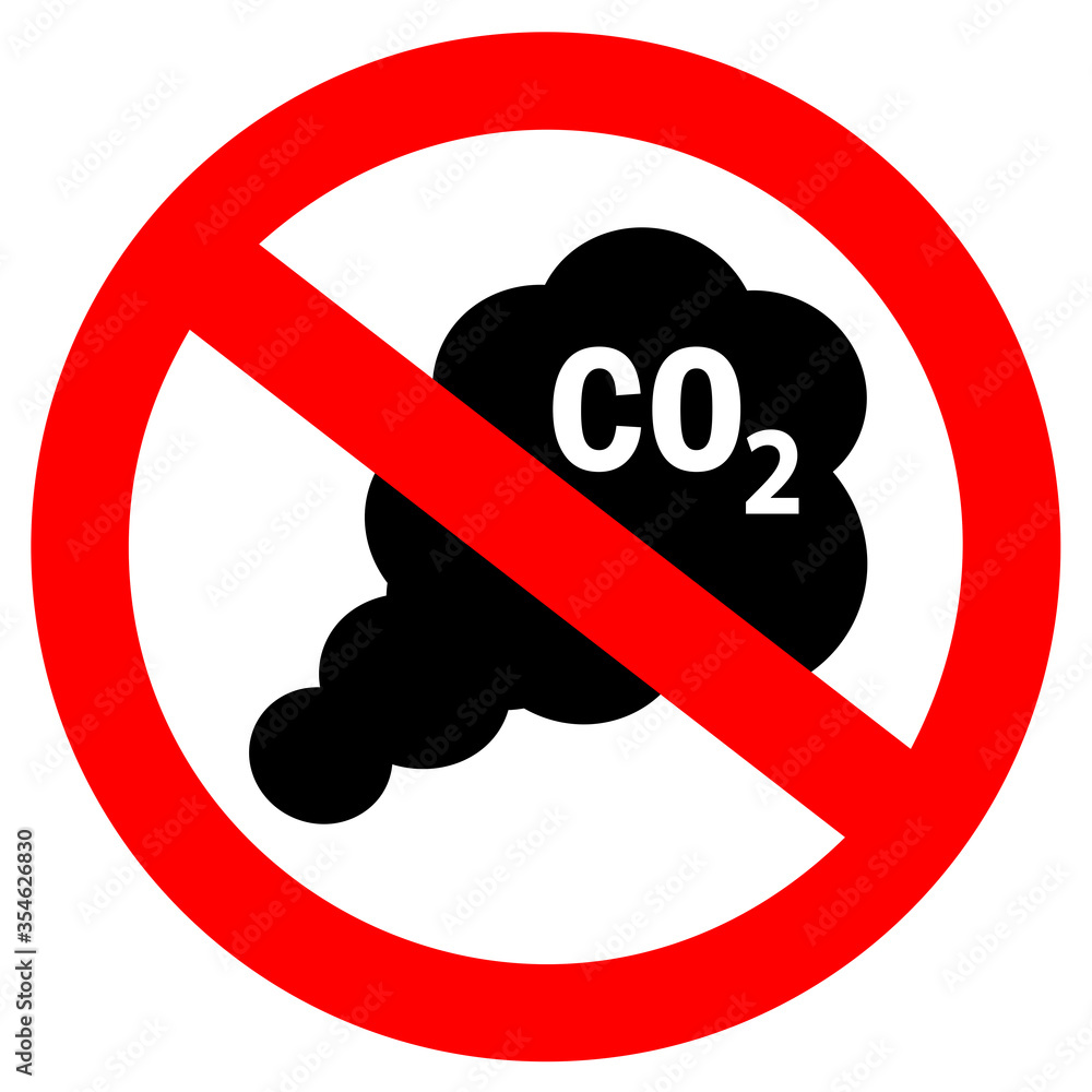 No carbon gas vector sign Stock Vector | Adobe Stock
