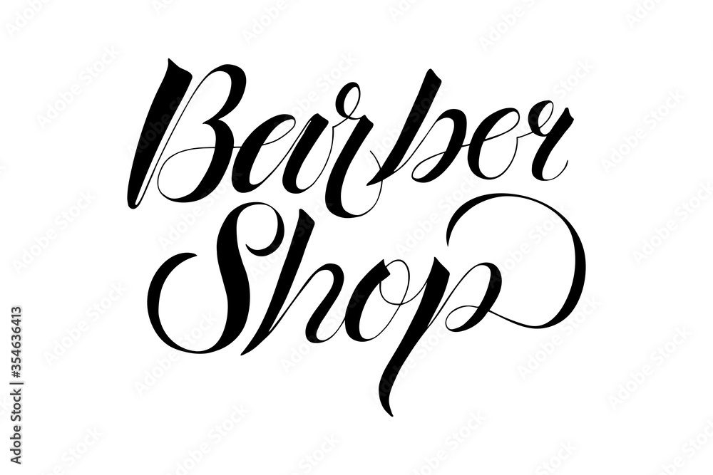 Vector illustration of the word barber. Barbershop lettering. The name ...