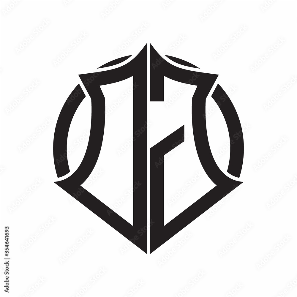 DG Logo monogram with emblem and circle rounded design template on ...