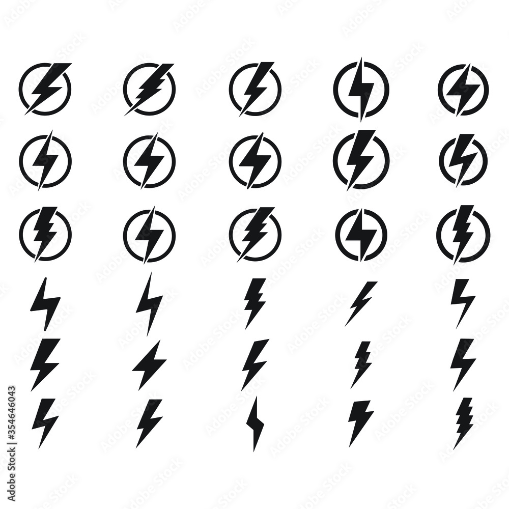 Lightning, electric power vector logo design element. Energy and ...