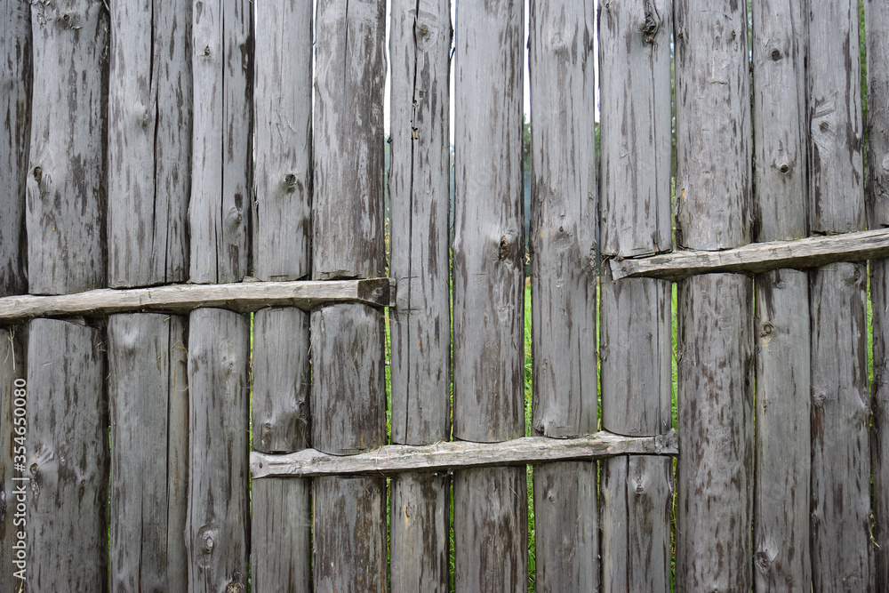 Old fence made of logs. Old log stockade background Stock Photo | Adobe ...