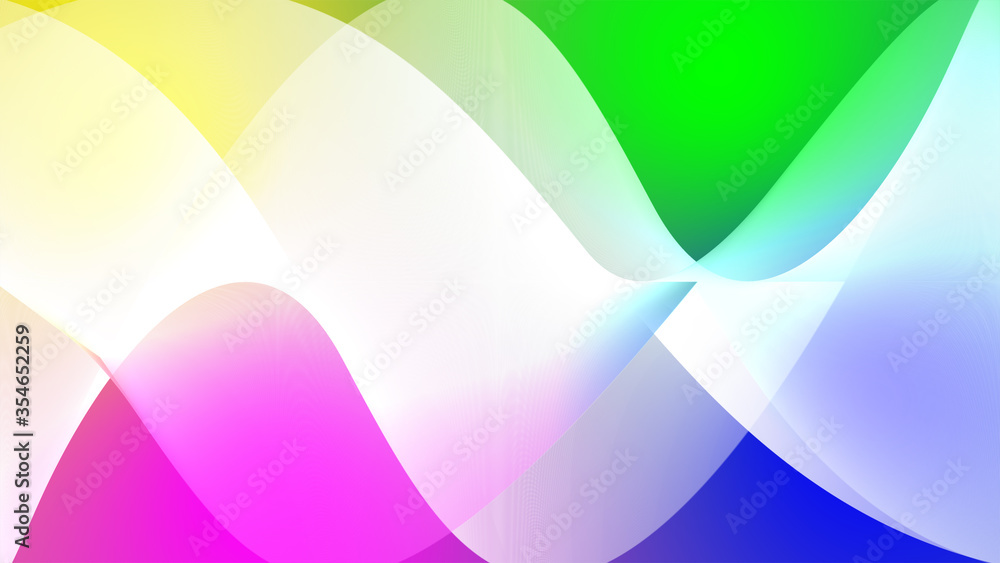 Abstract Architecture Background. Coloful Circular sound wave simple loop. Rainbow 3D Rendering ...