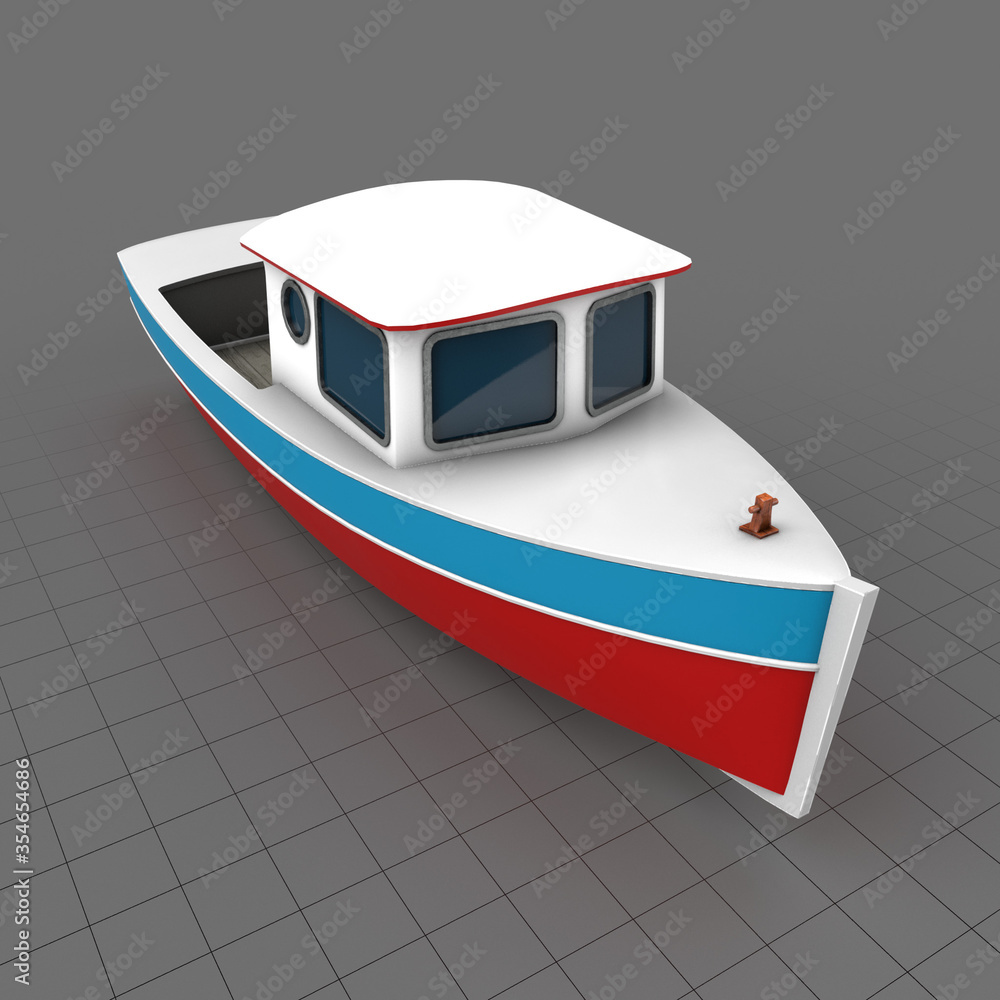 Vintage cruiser boat Stock 3D asset | Adobe Stock
