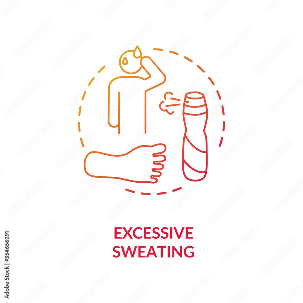 Excessive sweating concept icon. Common mens issue, personal hygiene ...