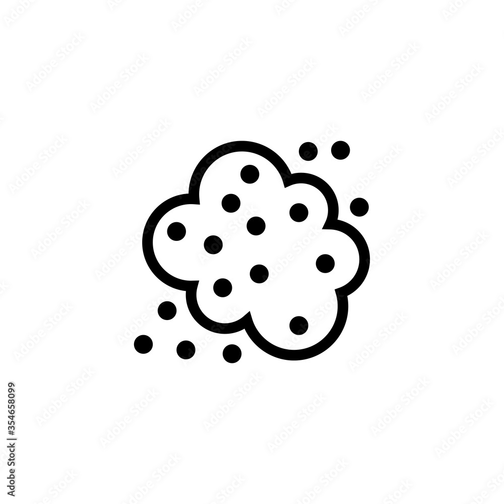 Dust Cloud, Pollution, Allergen Particles. Flat Vector Icon ...