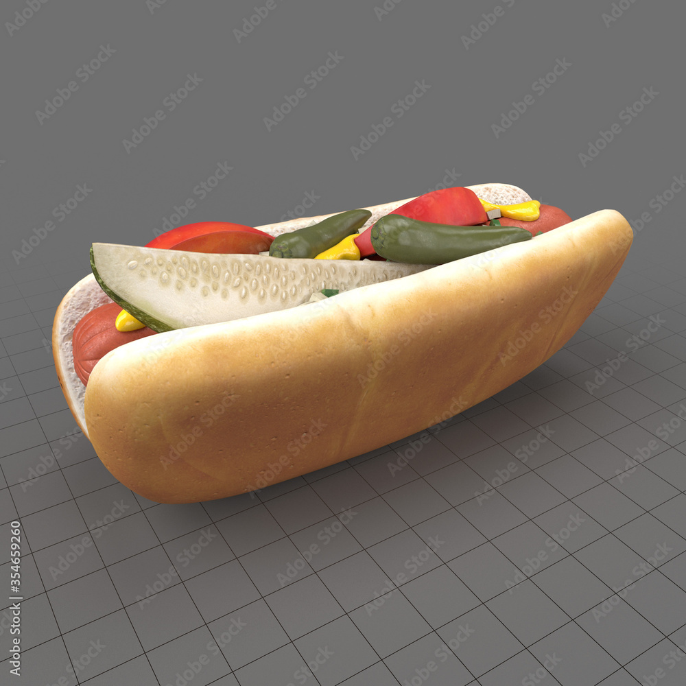 Hot dog Stock 3D asset | Adobe Stock
