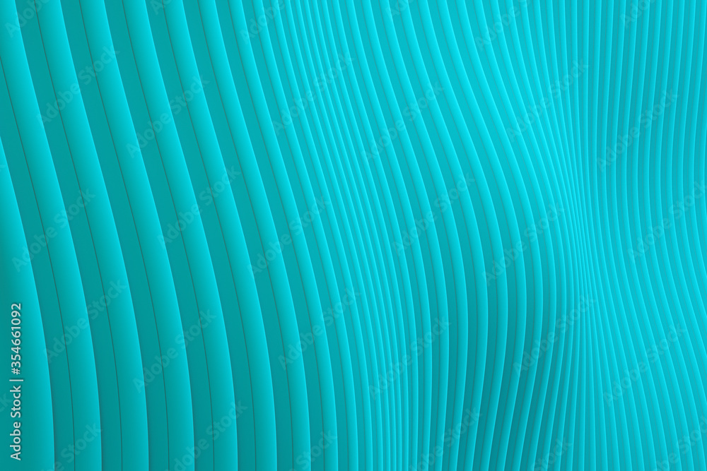 3d rendering, Abstract wall wave architecture sea green background ,Sea ...