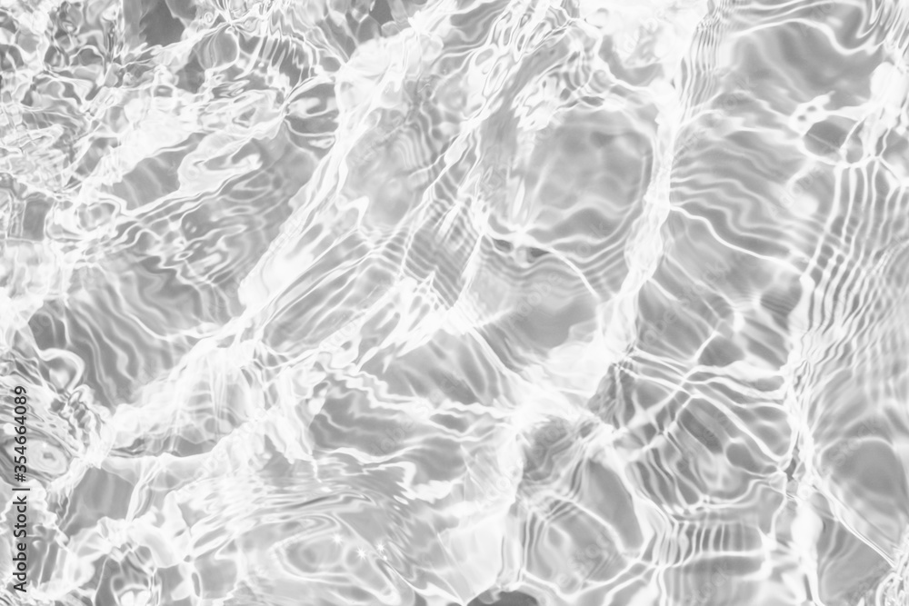 Closeup of desaturated transparent clear rough water surface texture ...
