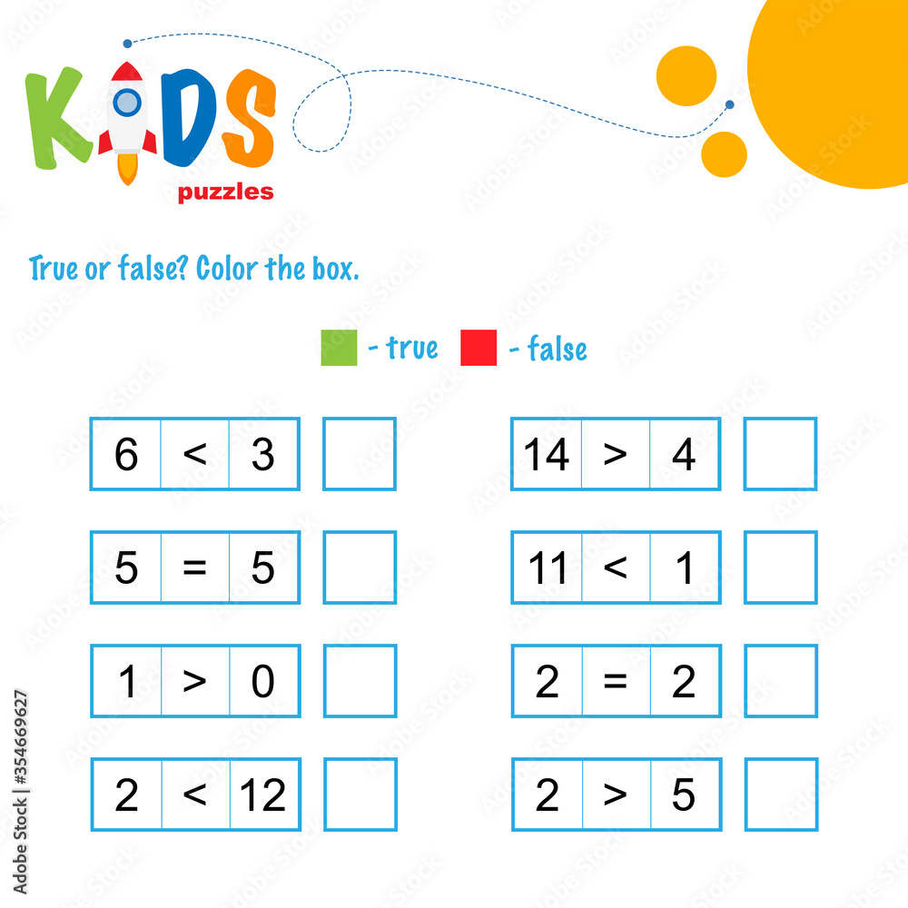 True Or False Math Worksheet Comparing Numbers Worksheet Easy True Or False Math Worksheet Comparing Numbers Worksheet Easy
