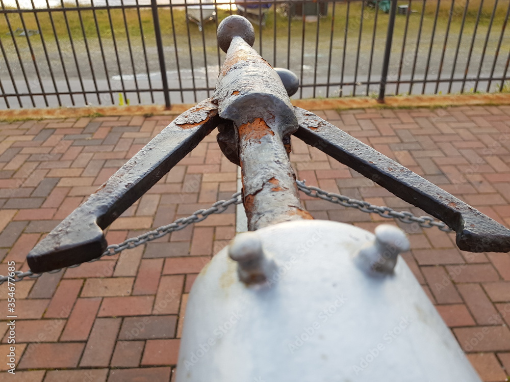 old outdated whale harpoon gun on display in Mehamn, Northern Norway ...