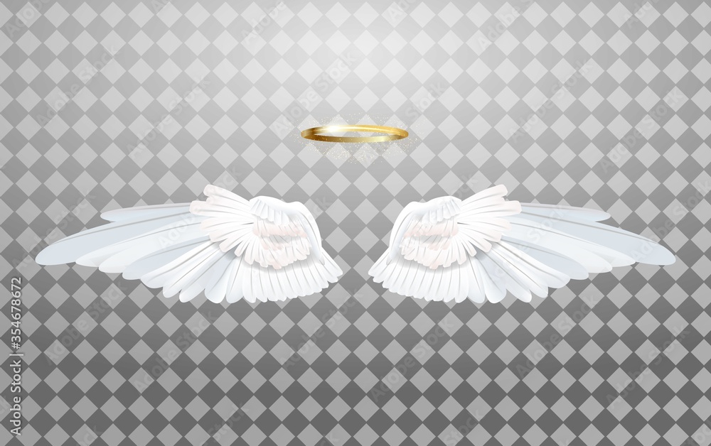 An illustration of angel wings isolated on a transparent background ...