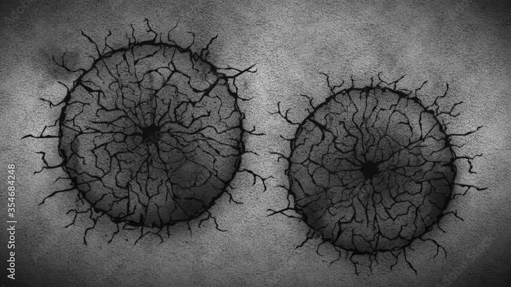 Vidéo Stock Concrete surface wall crack with hole. Smoke, Fog, Dust ...