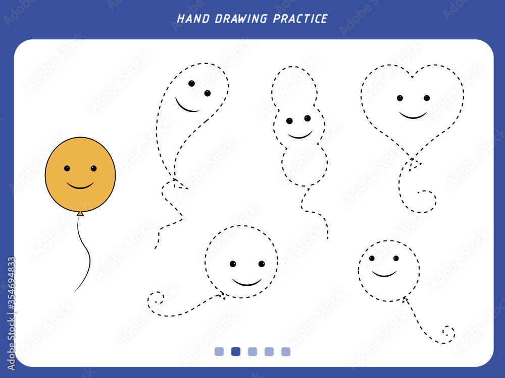 Preschool educational hand drawing app game for kids. Balloon hand ...