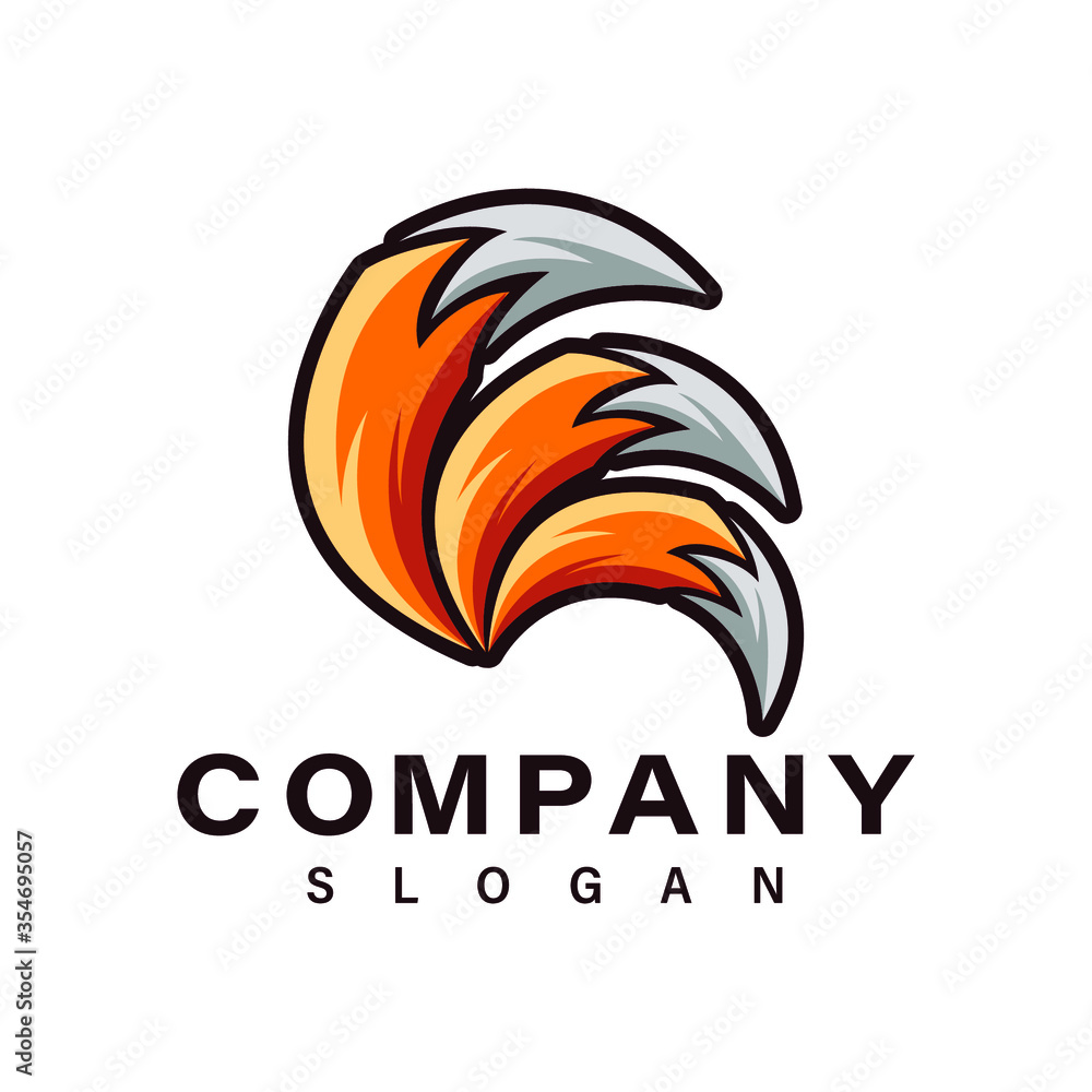 Fox tail logo vector icon Stock Vector | Adobe Stock
