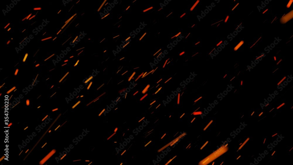 Set of 3 Fire Embers Overlays with Diagonal Motion. Loop ready on black backgrounds. Includes ...