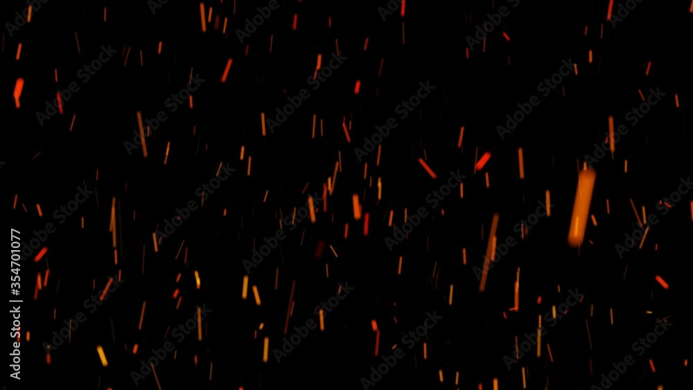 Set of 3 Fire Embers Overlays with Vertical Motion. Loop ready on black ...