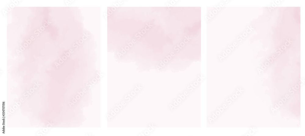 Delicate Abstract Geometric Vector Layouts. Pink Blurred Painted Stain ...