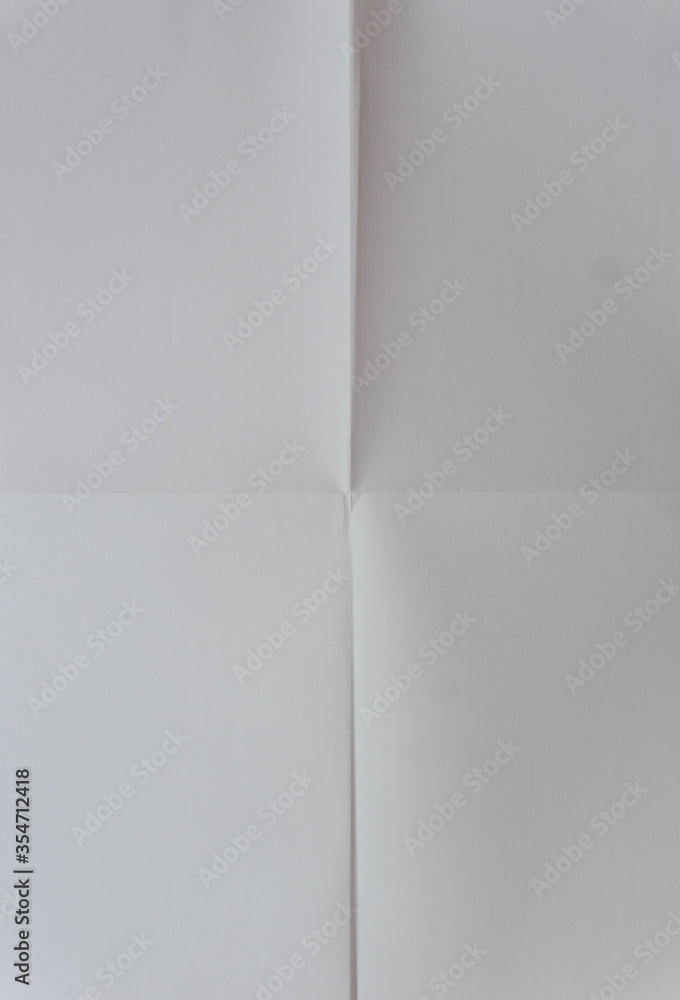 Whit paper texture. White paper sheet texture folded in four. White ...