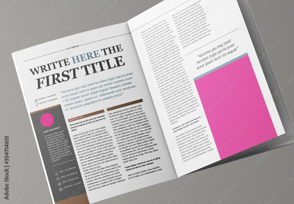 Classy Magazine Layout Stock Template | Adobe Stock