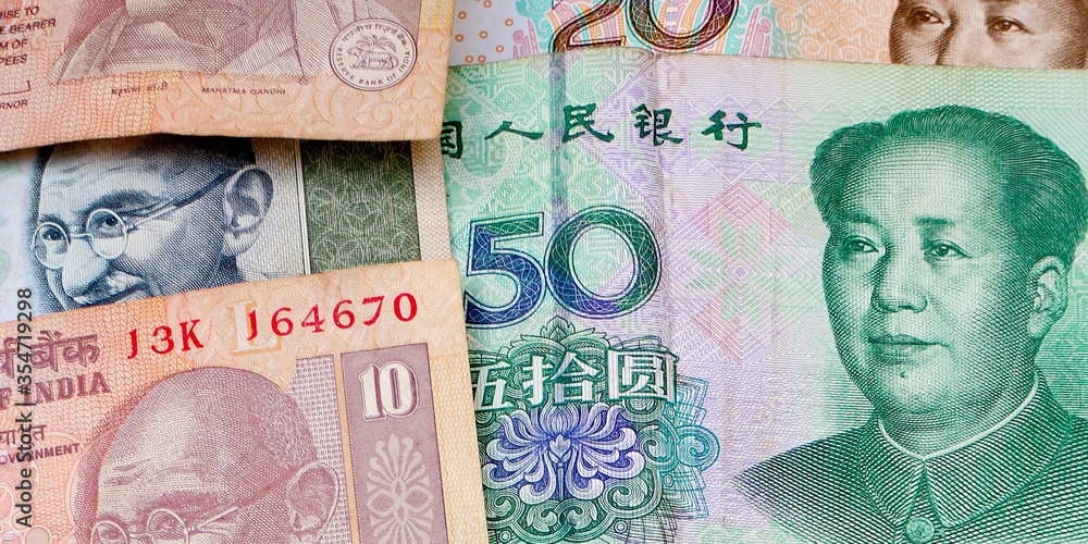 Currencies of Asia's major economic powerhouses China and India ...