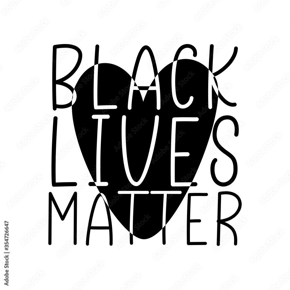 BLACK LIVES MATTER. Protest slogan, anti-racist. Vector brush lettering ...