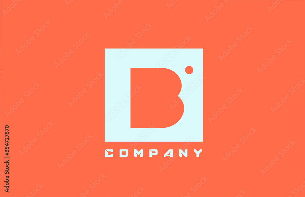 white orange B alphabet letter logo icon for business and company with ...