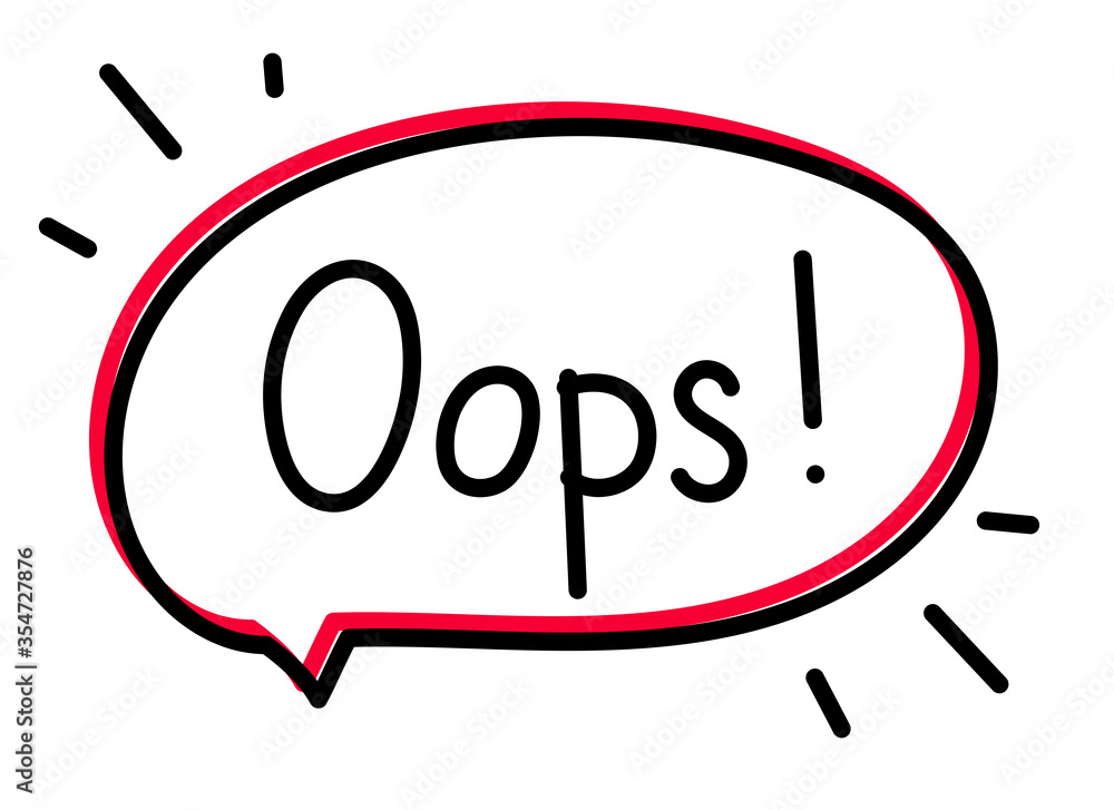 Oops inscription. Handwritten lettering illustration. Black vector text ...