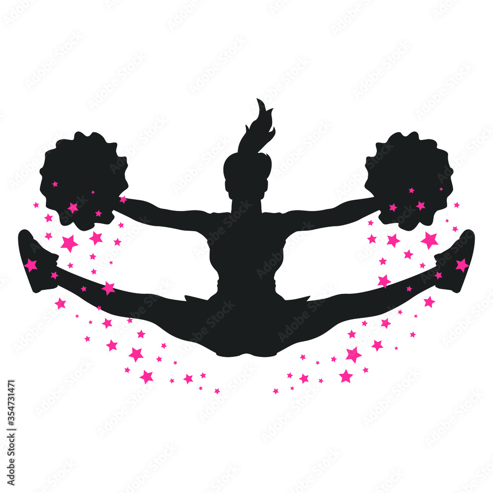 Cheerleading Toe Touch Silhouette
