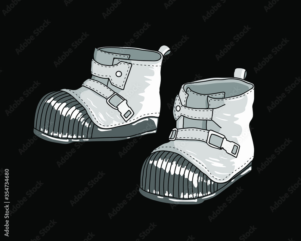Astronaut boot's. Vector illustration. Stock Vector | Adobe Stock