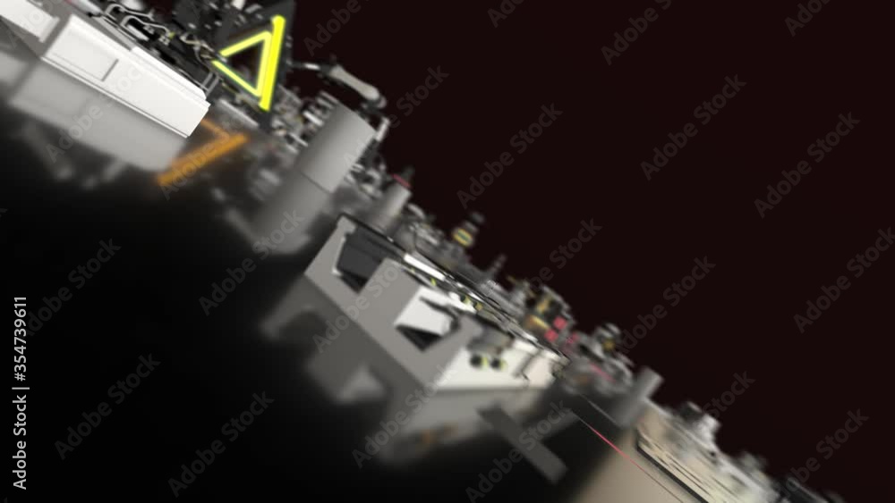 Seamless looping 3d animation of a future tech concept revealing the ...