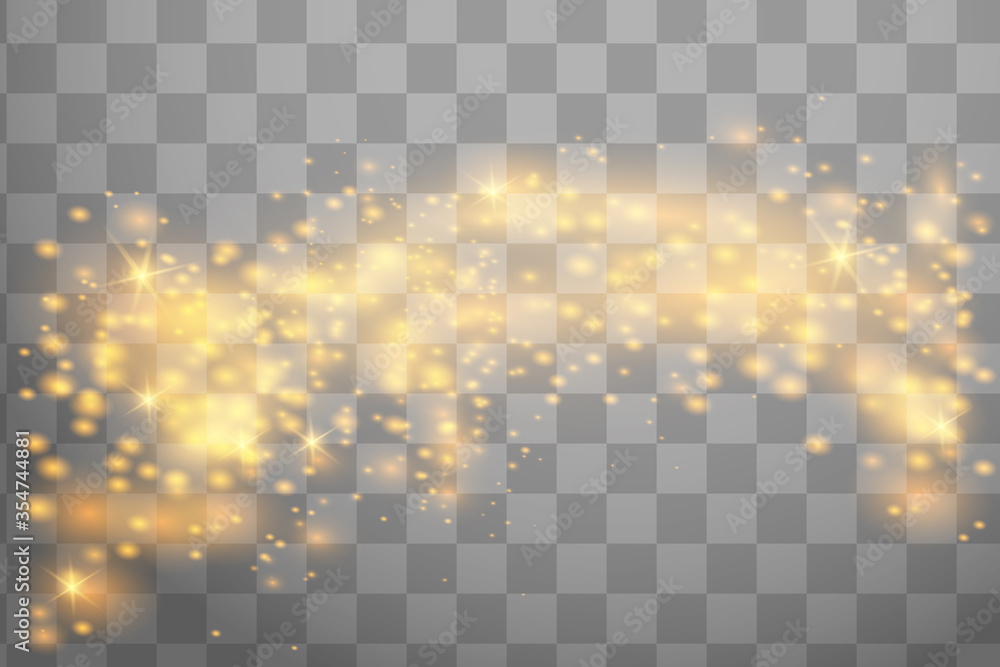 Glow isolated yellow light effect set, lens flare, explosion, glitter ...