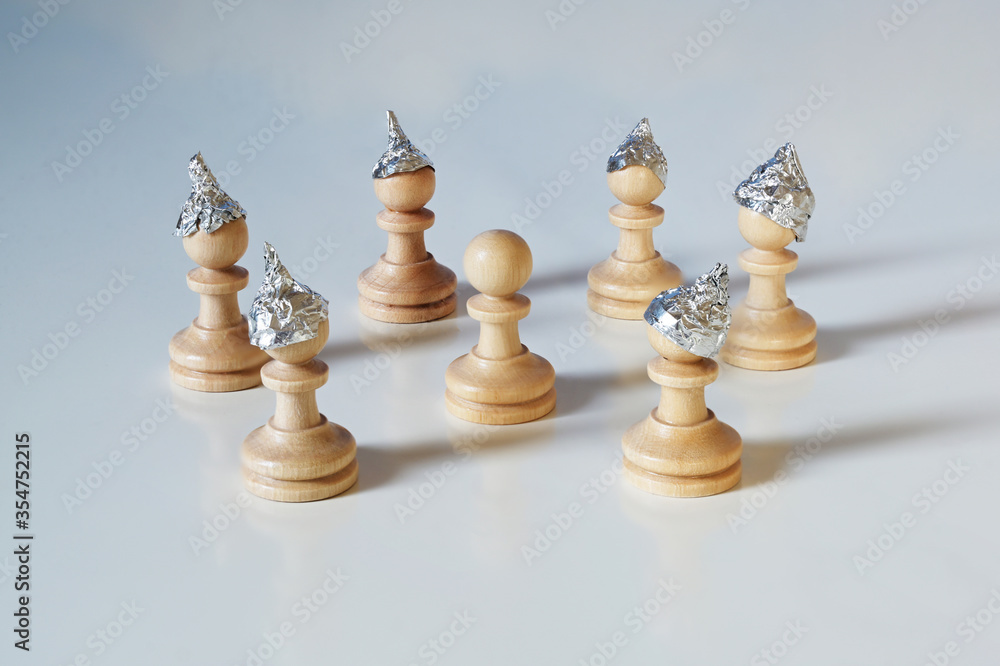 Conspiracy theory and manipulation concept in coronavirus time, group ...